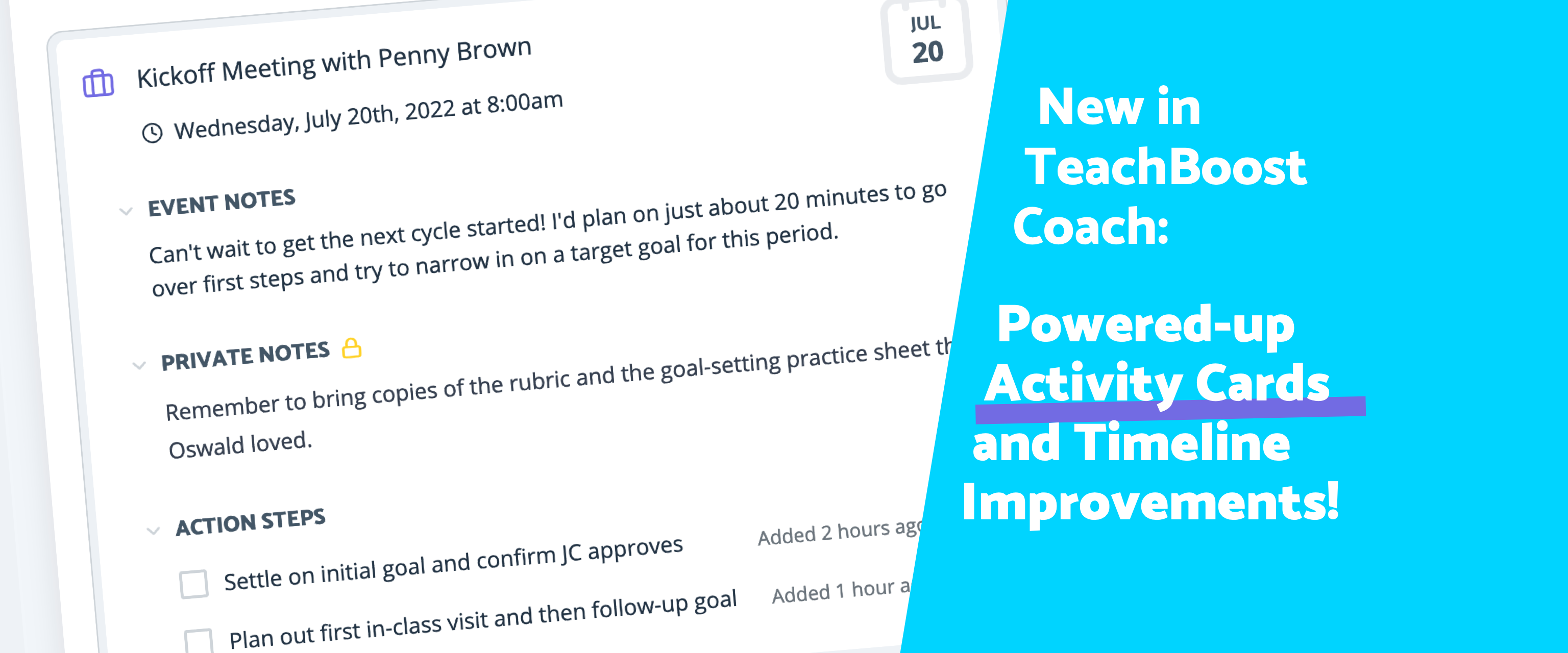 Product Update: TeachBoost Coach Activity Timeline
